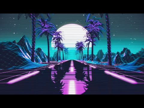 RetroWave Palm Road - 4K – Animated Visuals